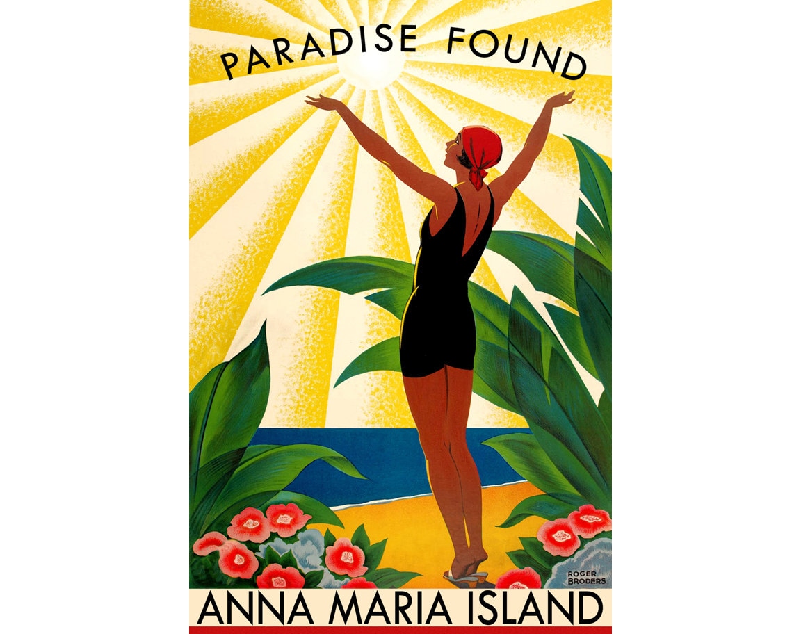 Anna Maria Island Paradise Found Florida Travel Poster Art Roger ...