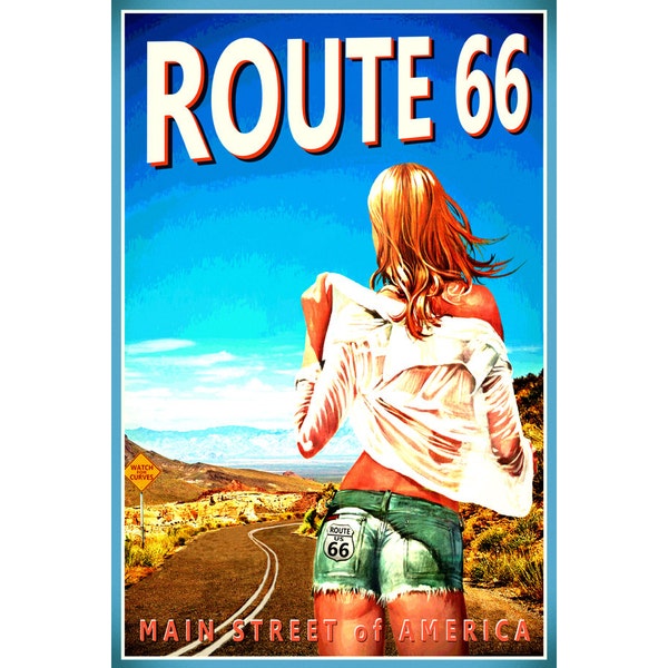 Route 66 Pinup Girl - Etsy