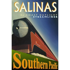 Southern Pacific Railway COAST DAYLIGHT Train New Retro Poster Your ...