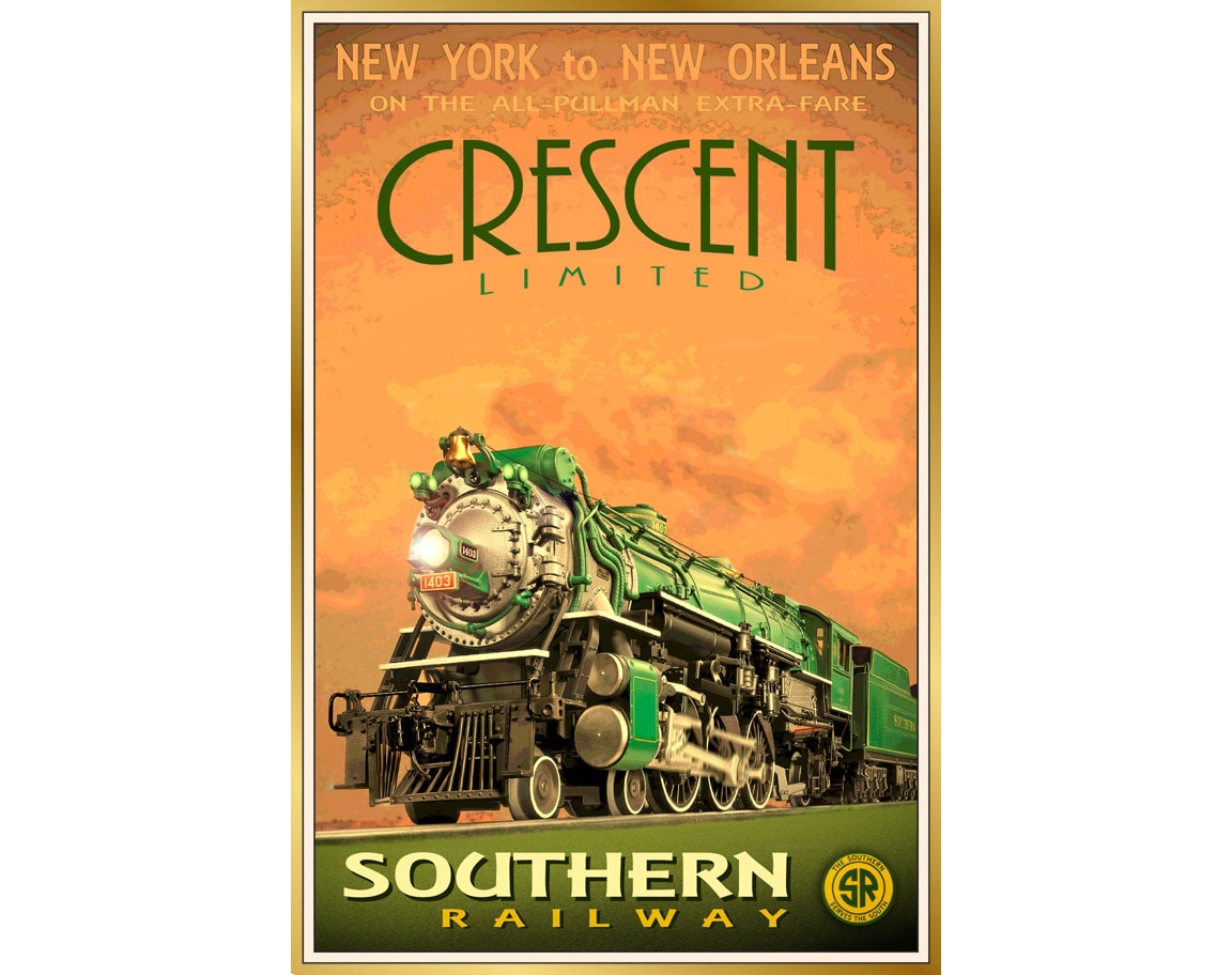 Southern Railway Crescent Limited New Train Travel Poster New | Etsy