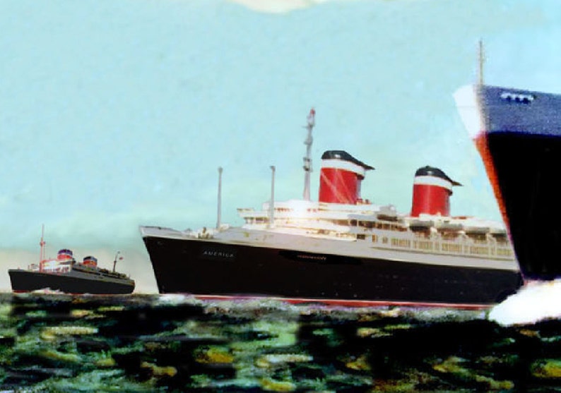UNITED STATES Lines Finest Ocean Liners New Poster Art Print SS United ...