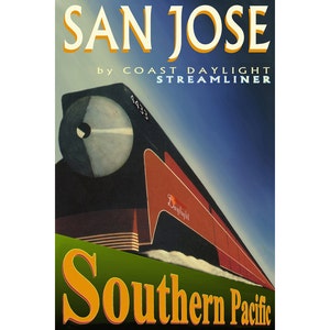 Southern Pacific Railway COAST DAYLIGHT Train New Retro Poster Your ...