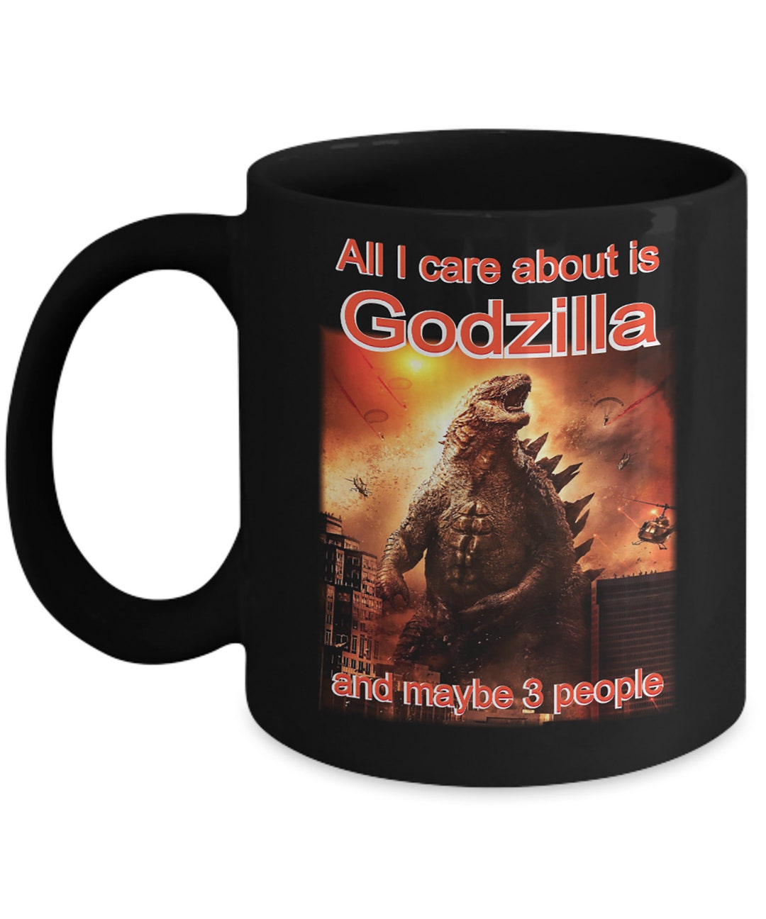 Godzilla Mug, King of Monsters, Dinosaur Black Mug, Iconic Movie Lovers ...
