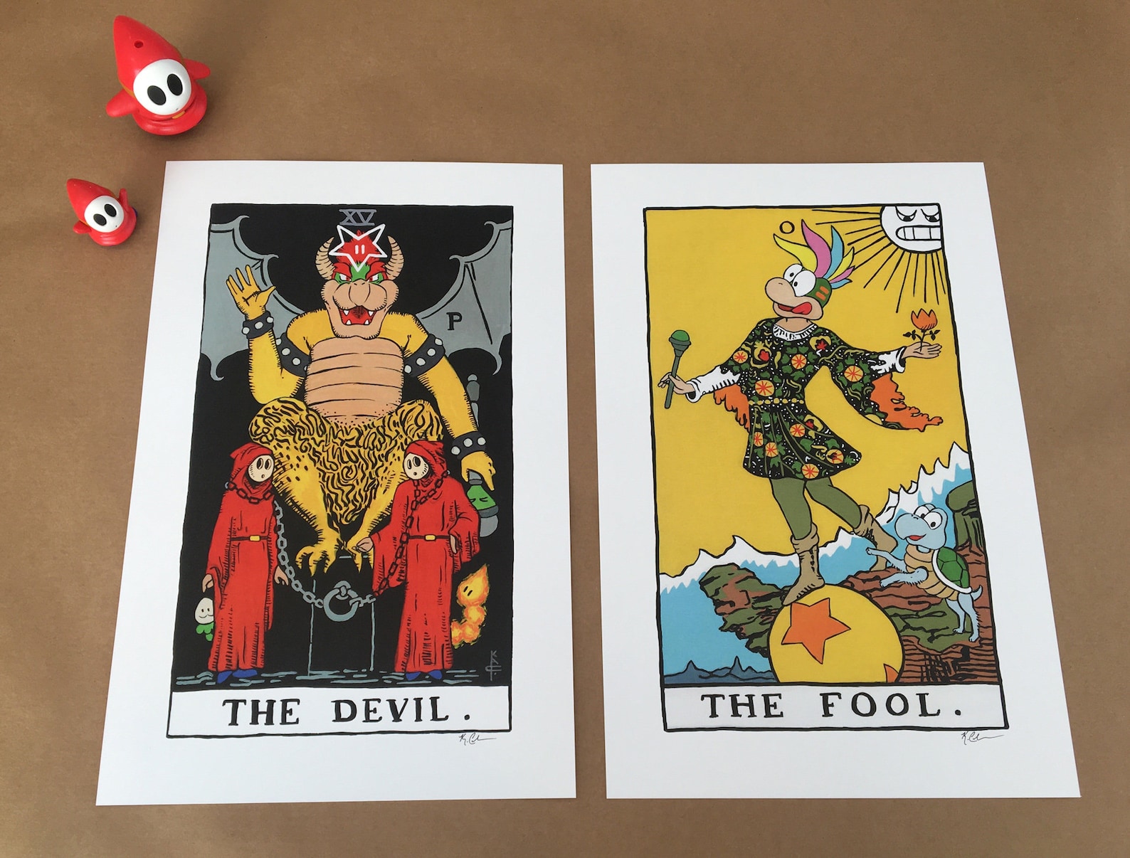 The Devil - Geeky Bowser Tarot Card Print - Rider Waite Parody Painting ...