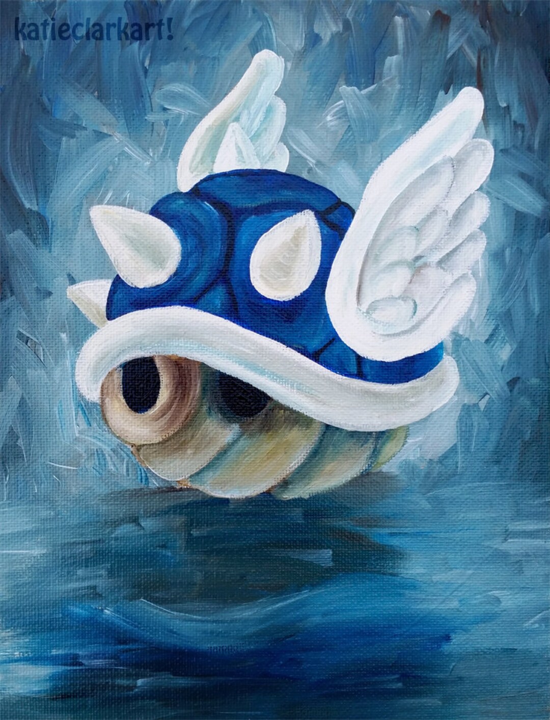 Blue Shell Art Print of Original Acrylic Painting Mario Kart 8 Art - Etsy