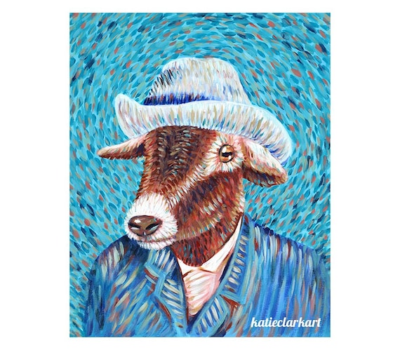 Vincent van Goat 2 Parody Alternative Vincent Van Gogh with | Etsy