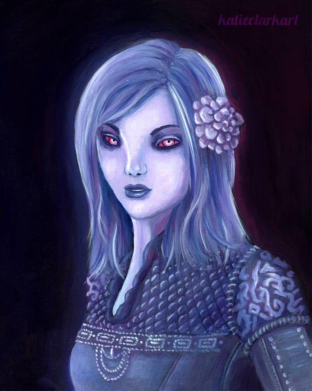 Vampire Of Tamriel Goth Woman Ghost Art Print Dark Brotherhood Elf Elder Scrolls Online Eso