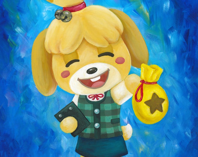 Isabelle Print - Animal Crossing Isabelle Painting - Shiba Inu - Cute ...