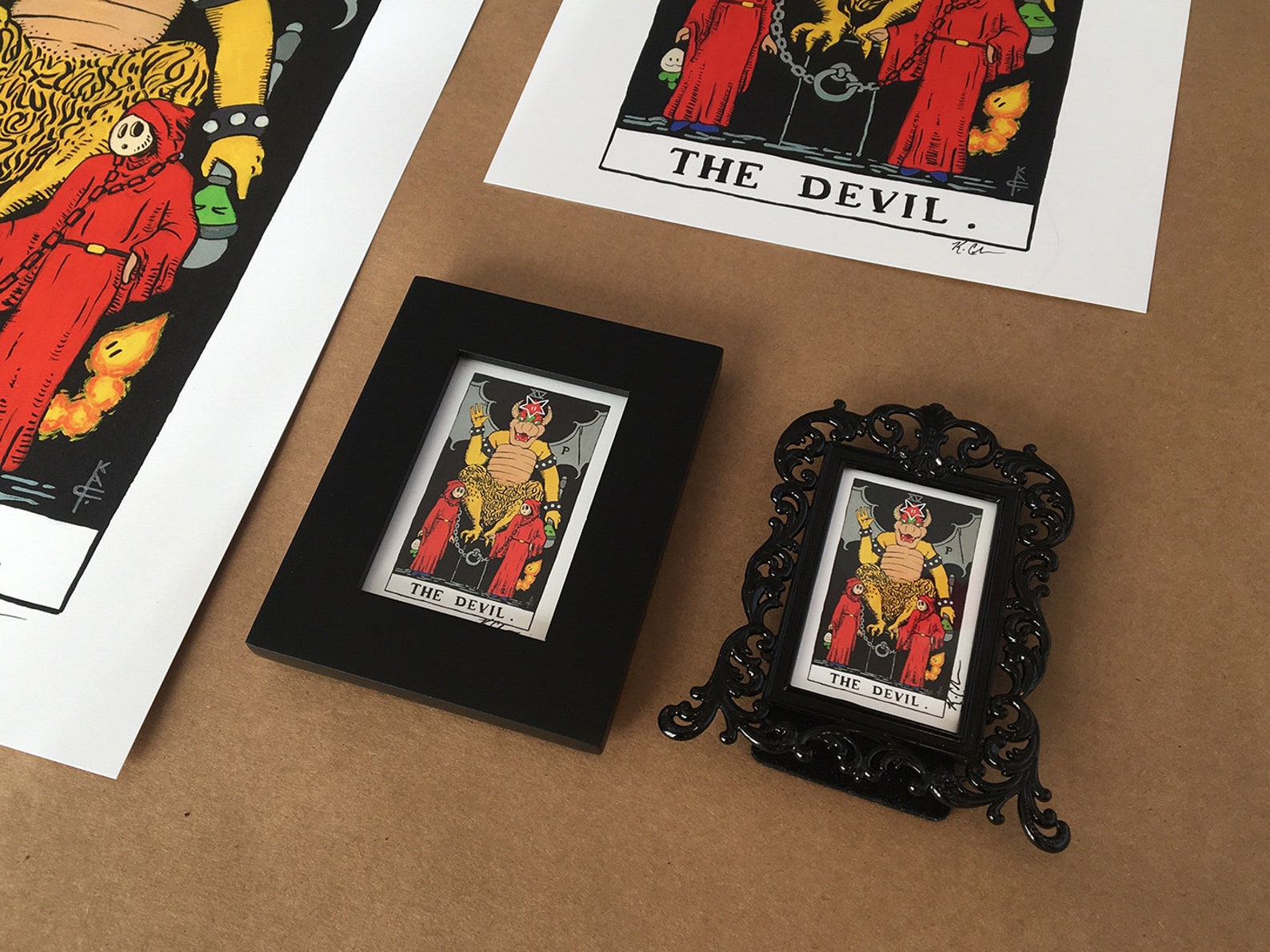 The Devil - Geeky Bowser Tarot Card Print - Rider Waite Parody Painting ...