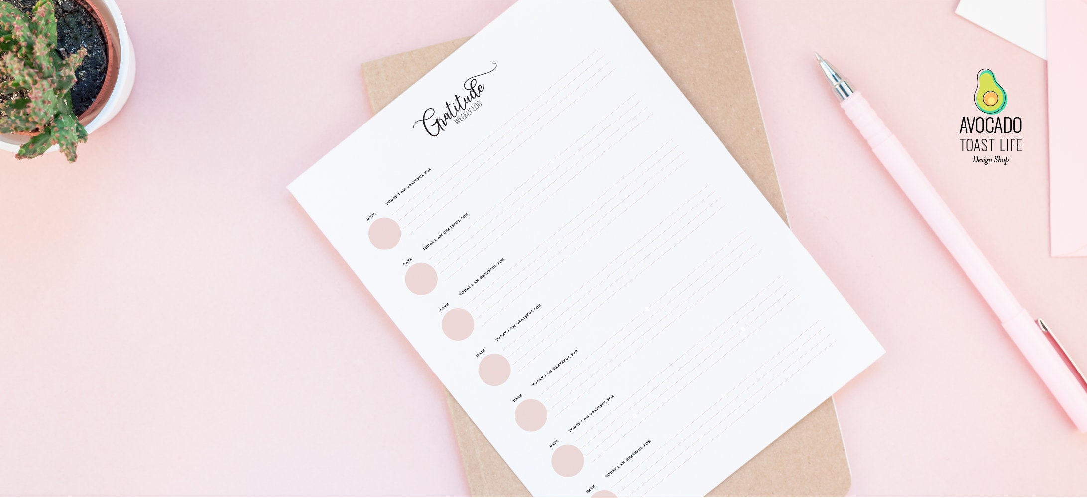 Mindfulness Practice Weekly Gratitude Log Printable includes A4, A5 ...