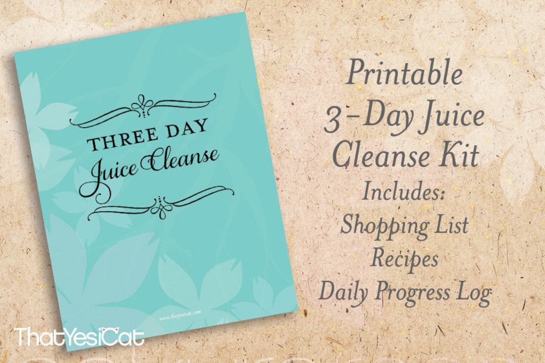8.5"x11" PRINTABLE 3 Day DIY Blueprint Juice Cleanse Kit With Shopping ...