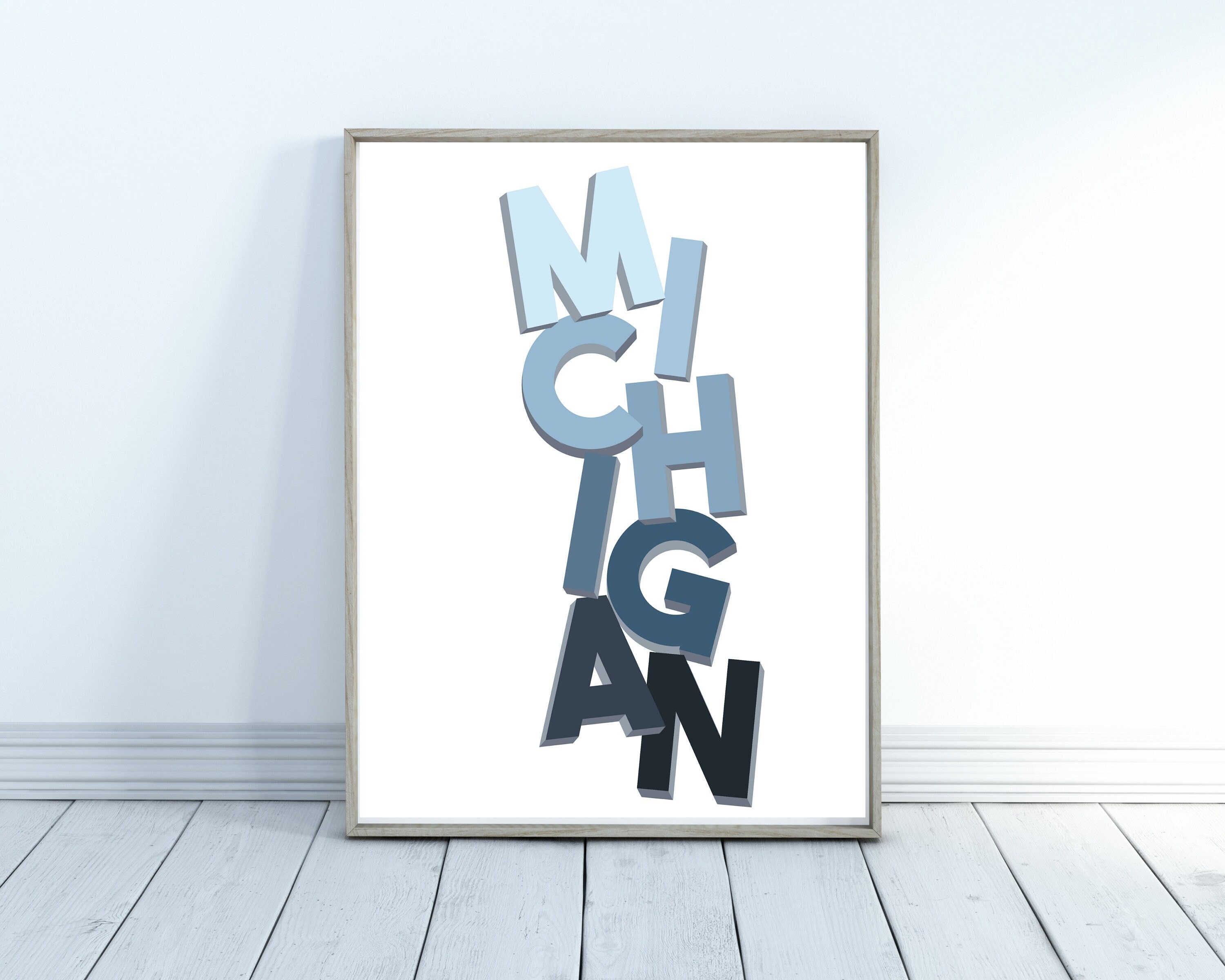 University of Michigan Art Print, Umich Dorm Decor (8x10 Matte Print ...