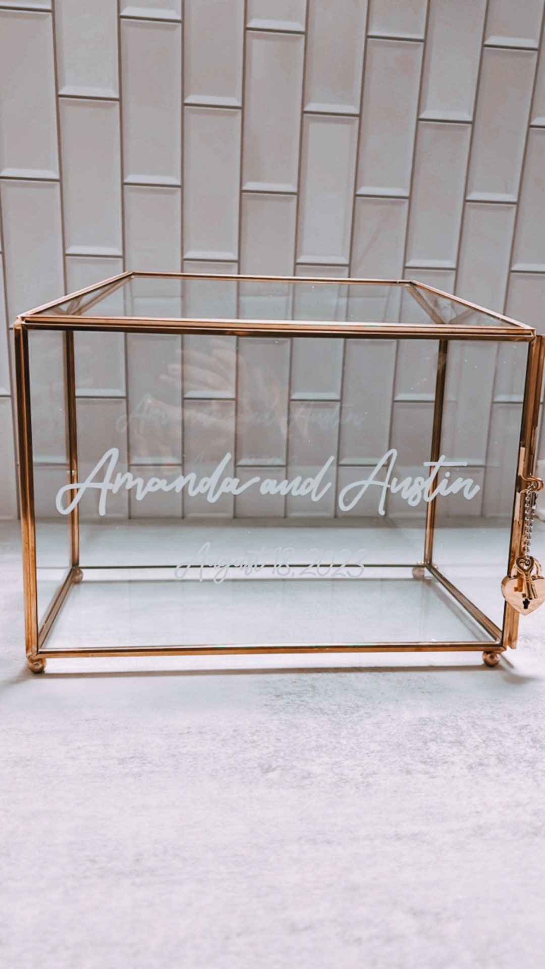 Glass Card Gift Box With Top Slot Personalized Wedding Gift - Etsy