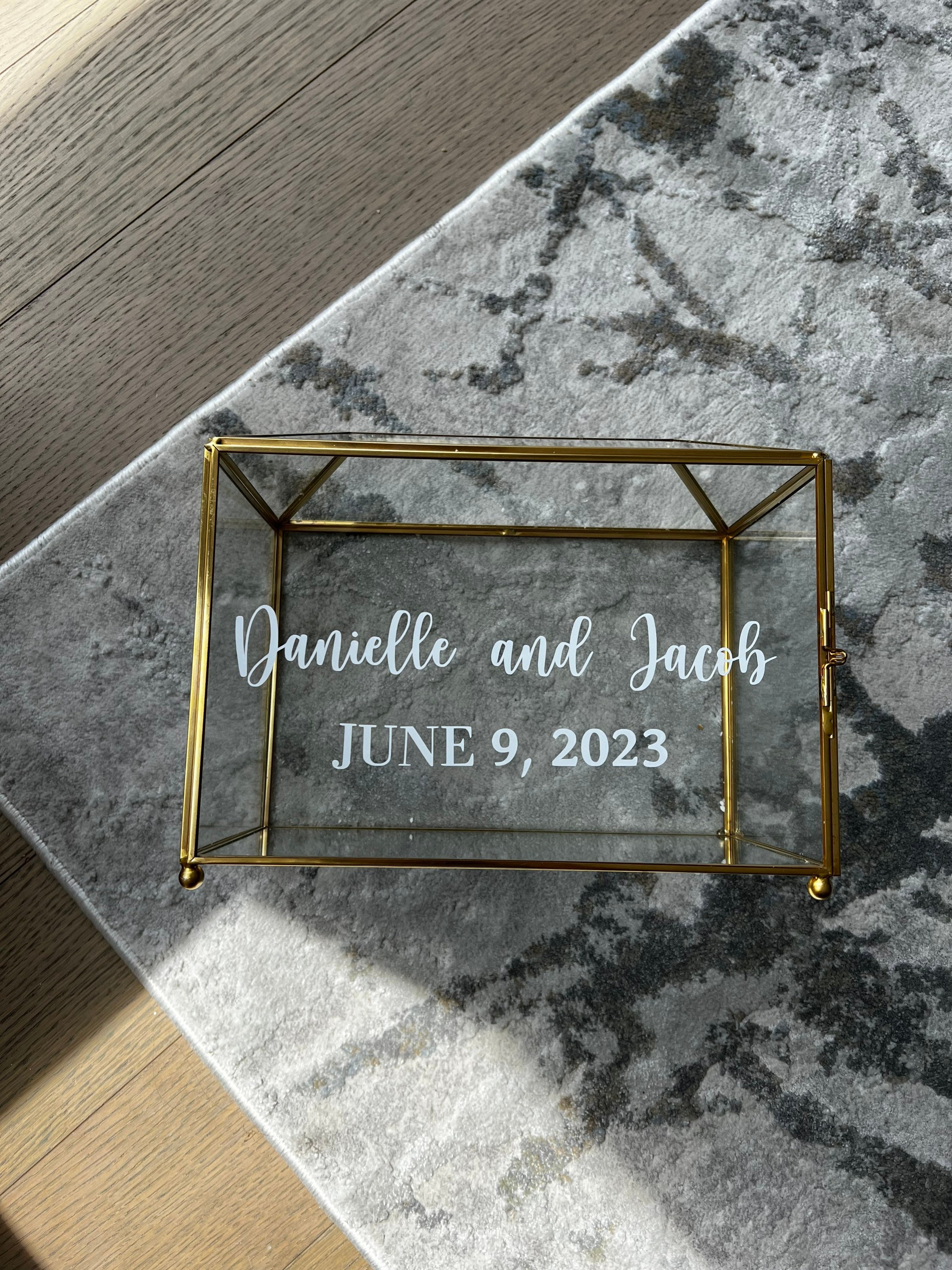 Glass Card Gift Box With Top Slot Personalized Wedding Gift - Etsy