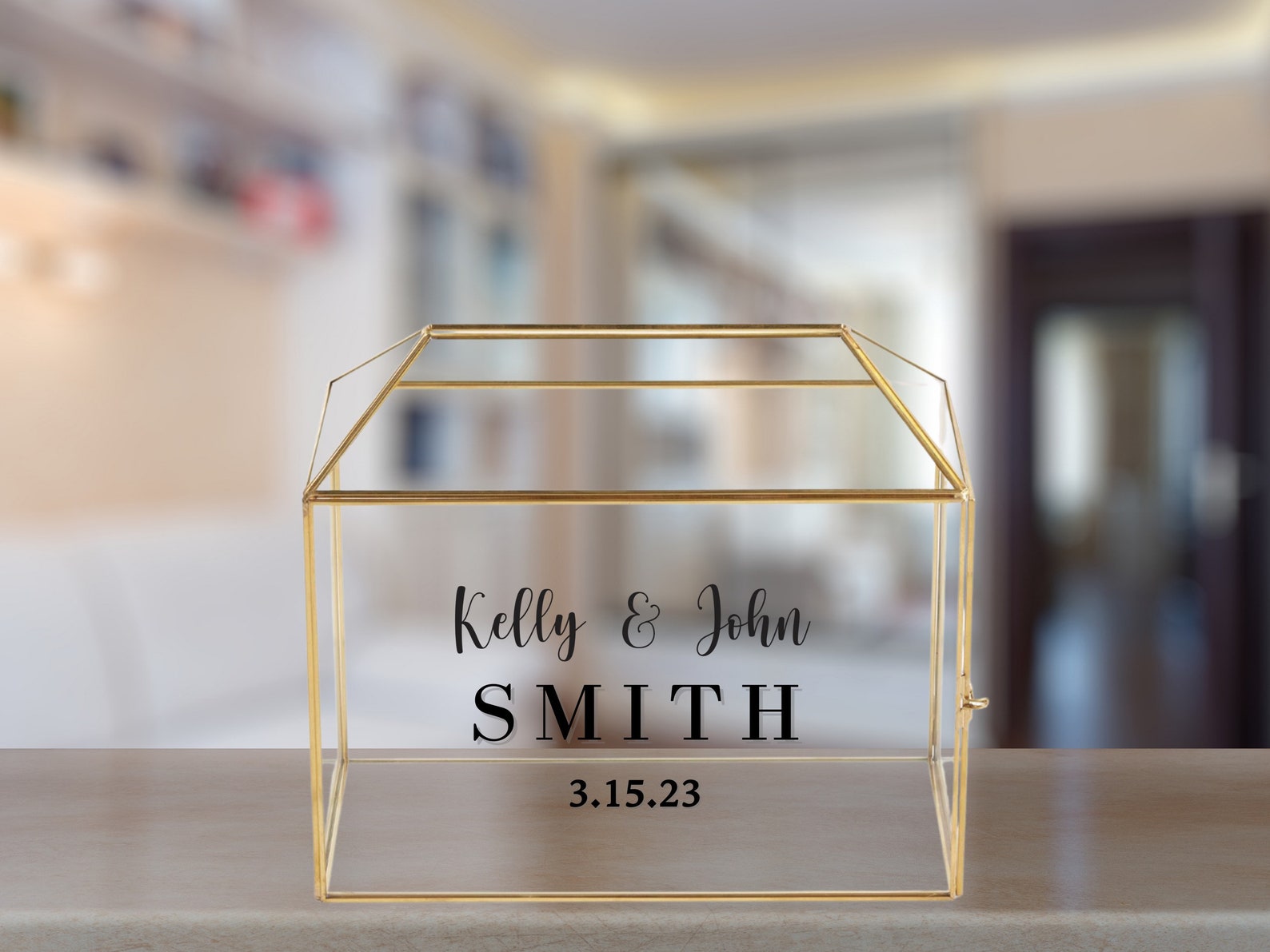 Glass Card Gift Box With Top Slot Personalized Wedding Gift - Etsy