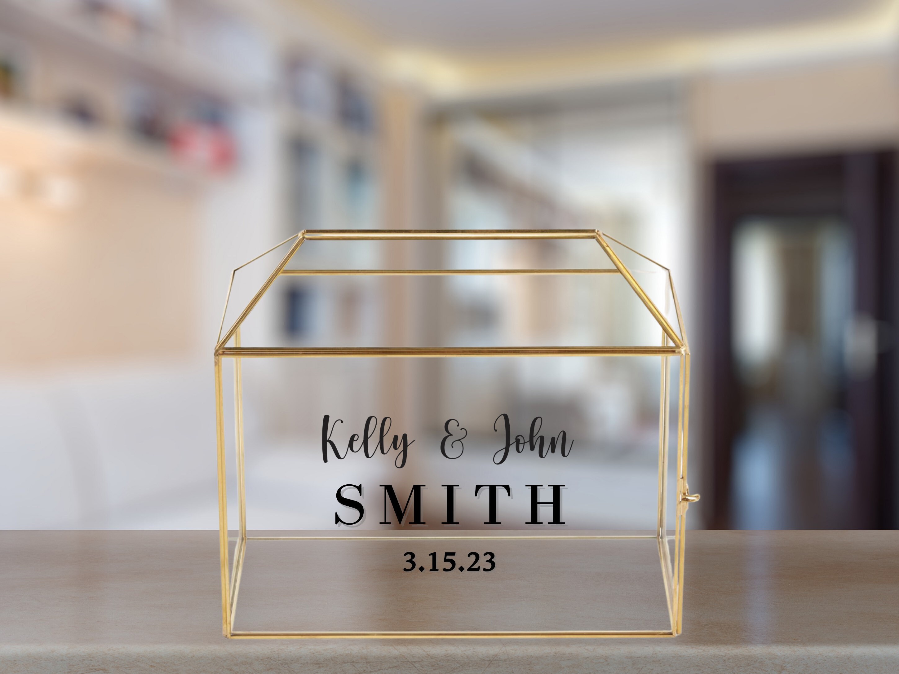 Glass Card Gift Box With Top Slot Personalized Wedding Gift - Etsy