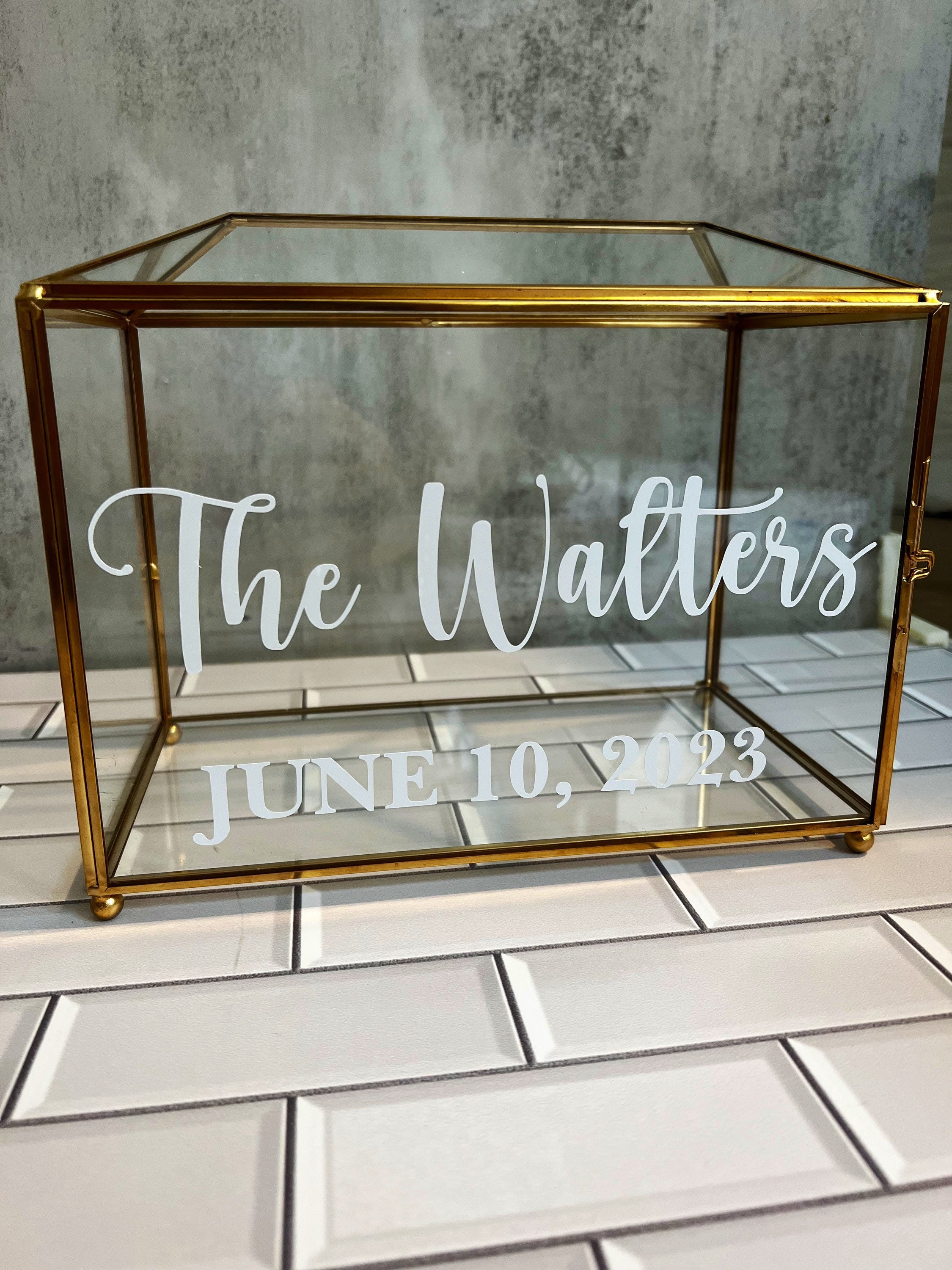 Glass Card Gift Box With Top Slot Personalized Wedding Gift - Etsy