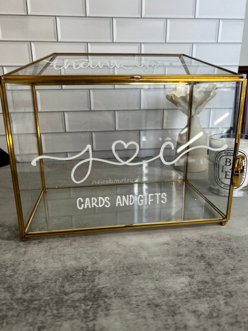 Glass Card Gift Box With Top Slot Personalized Wedding Gift - Etsy