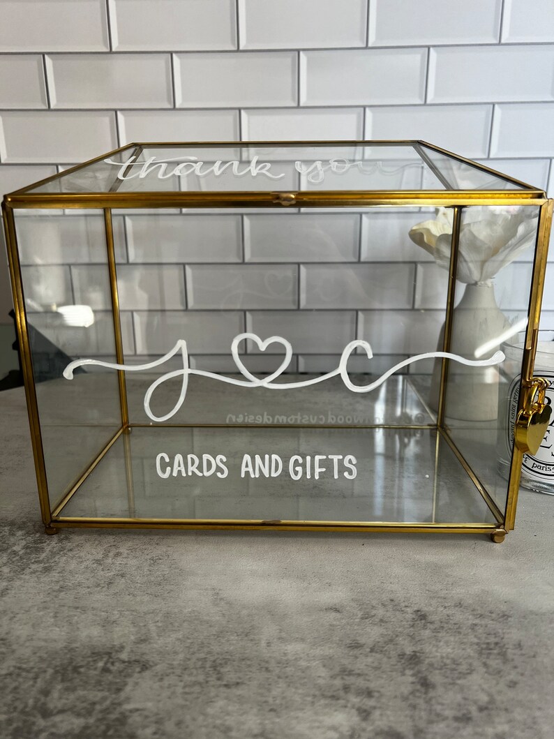 Glass Card Gift Box With Top Slot Personalized Wedding Gift - Etsy