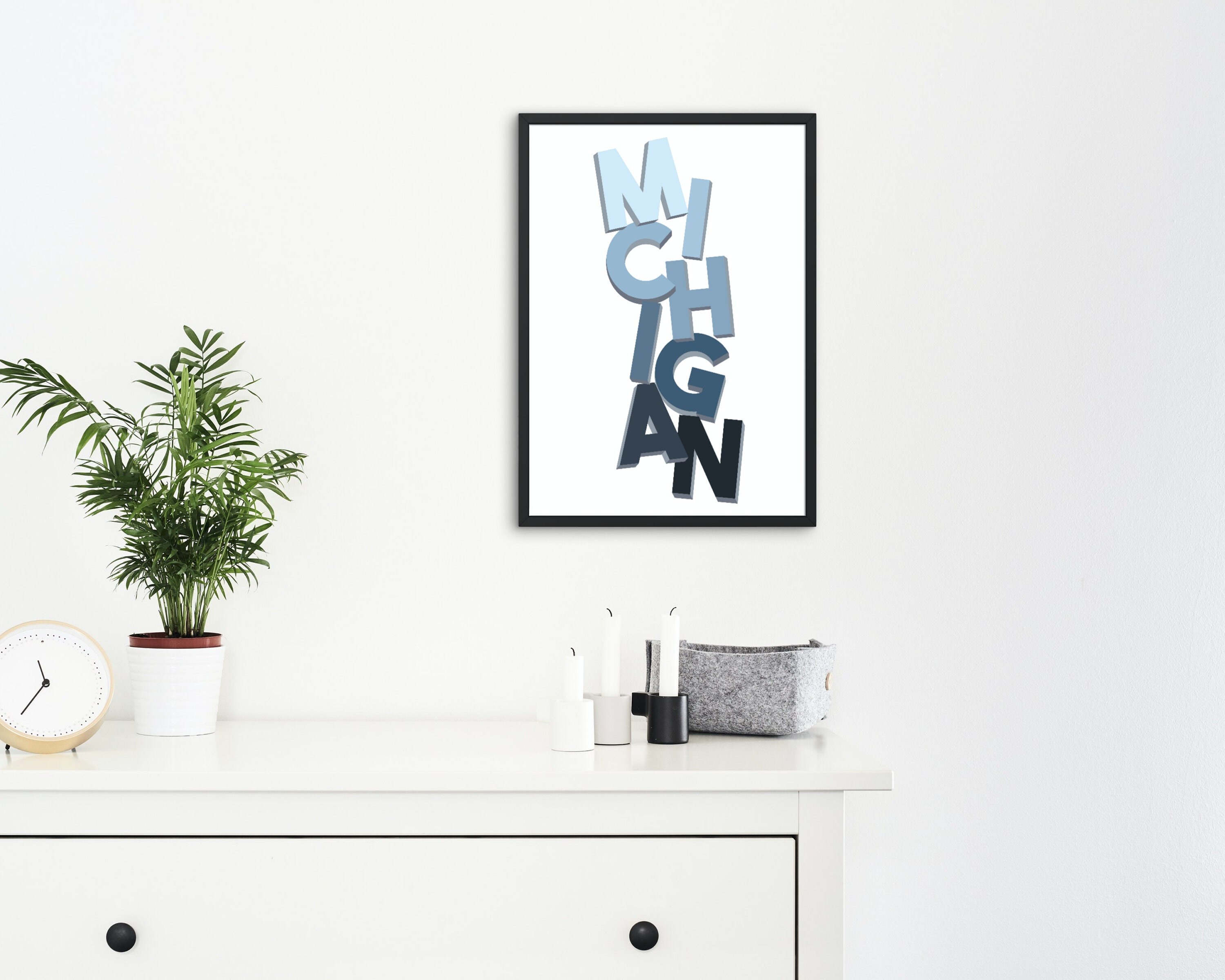 University of Michigan Art Print, Umich Dorm Decor (8x10 Matte Print ...