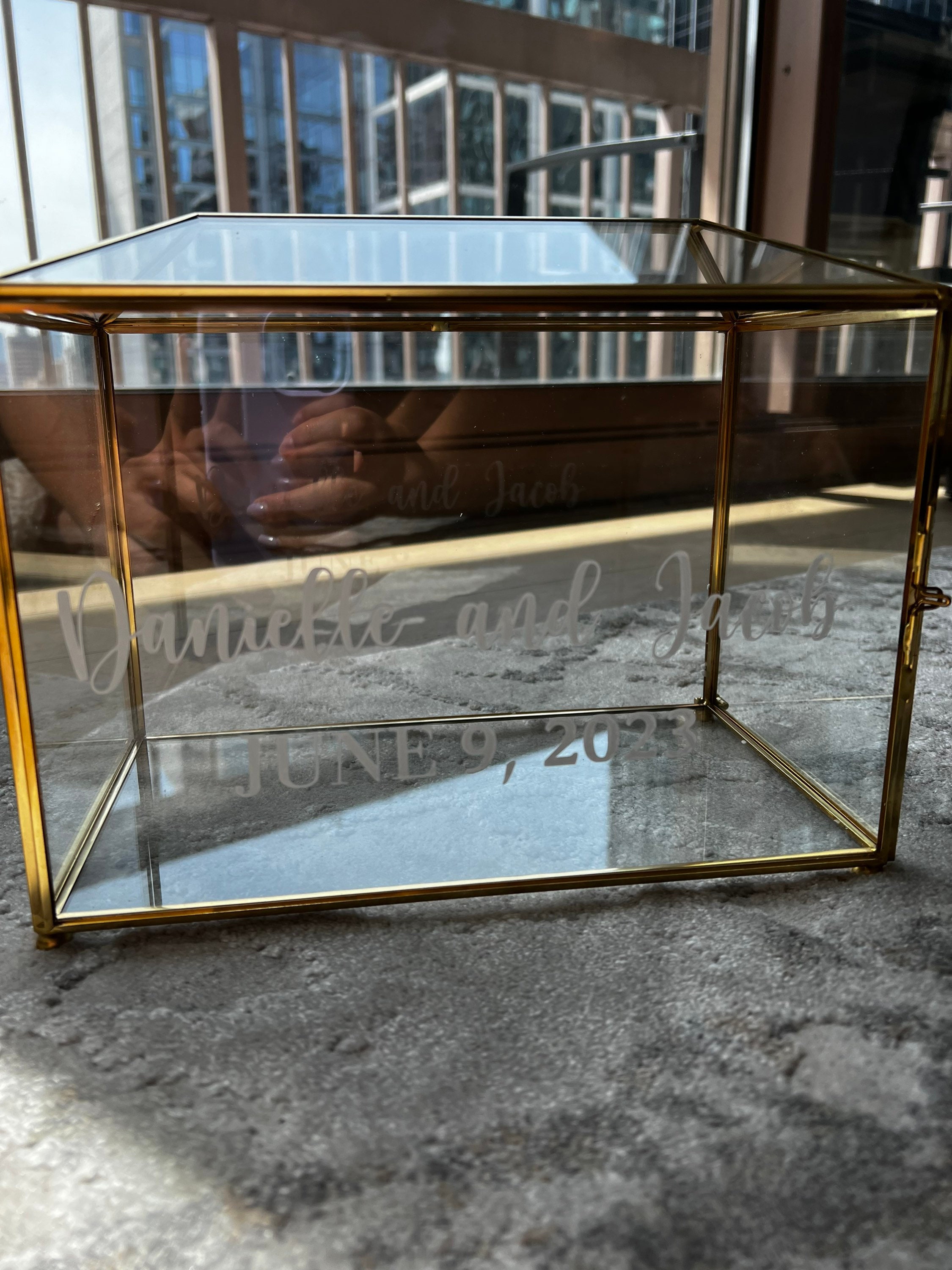 Glass Card Gift Box With Top Slot Personalized Wedding Gift - Etsy