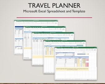 Travel Template Excel - Etsy