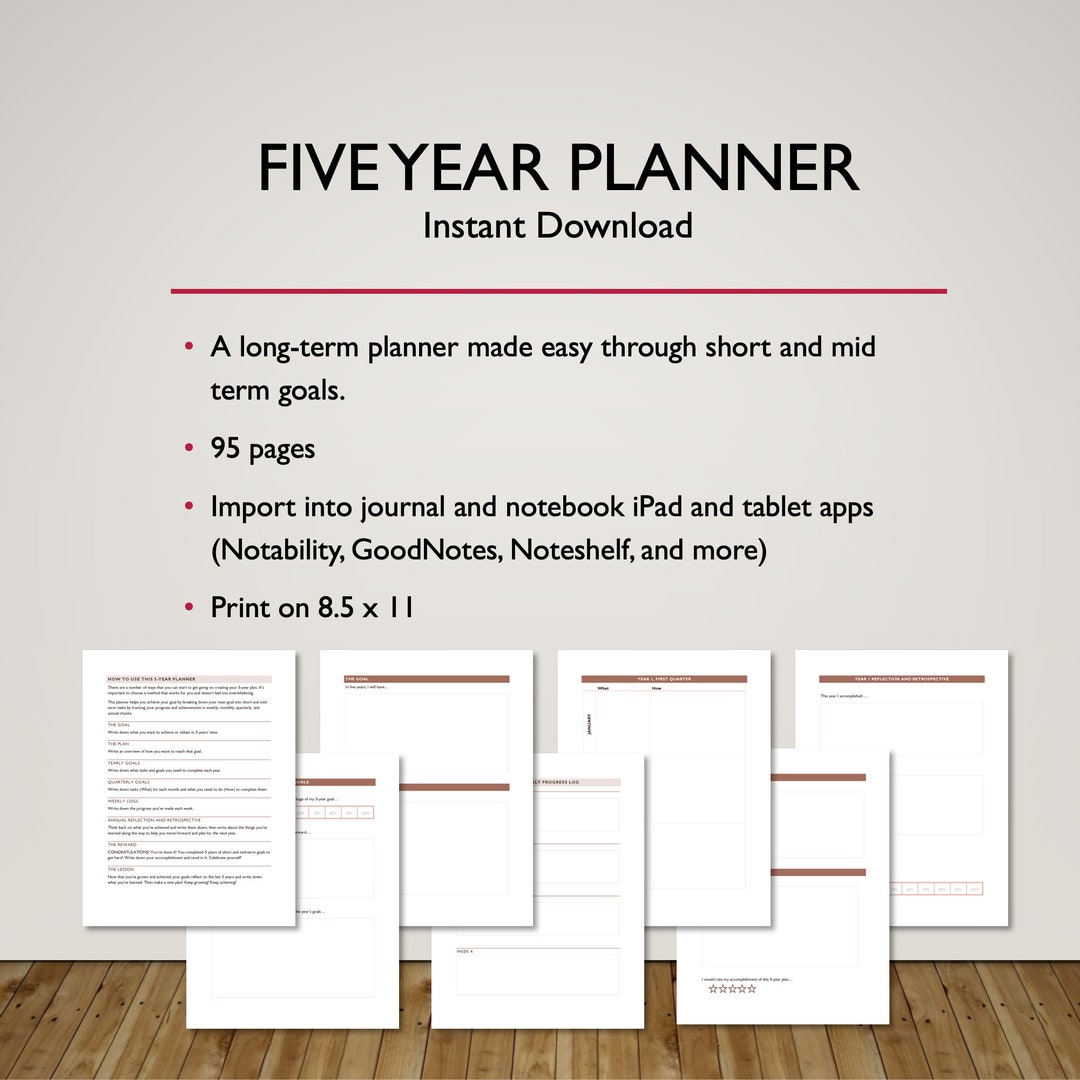 Five Year Planner - A Long-term Planner Made Easy Through Short and Mid ...