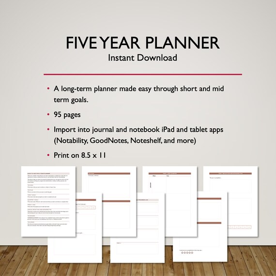 Five Year Planner A Long-term Planner Made Easy Through - Etsy