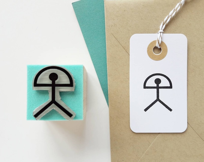 INDALO Stamp, Good Luck Symbol, Talisman Rubber Stamp, Rock Art Gift ...