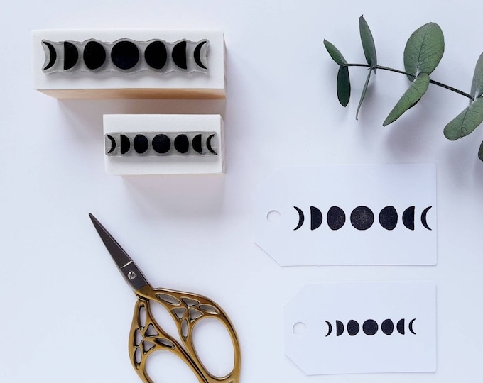 Moon Phases Stamps, Moon Rubber Stamp, Lunar Phases Stamp, Mystic ...