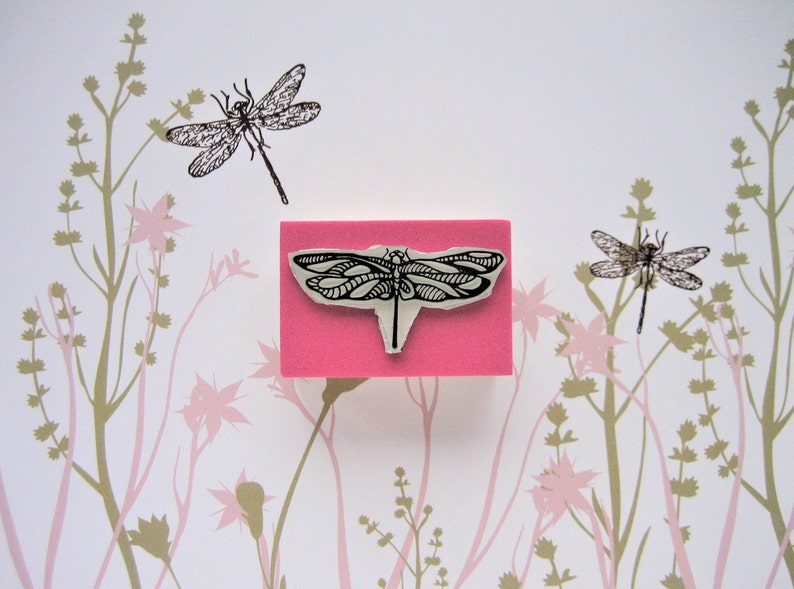 DRAGONFLY Stamp. Dragonfly Rubber Stamp. Insect Stamp. Wedding - Etsy