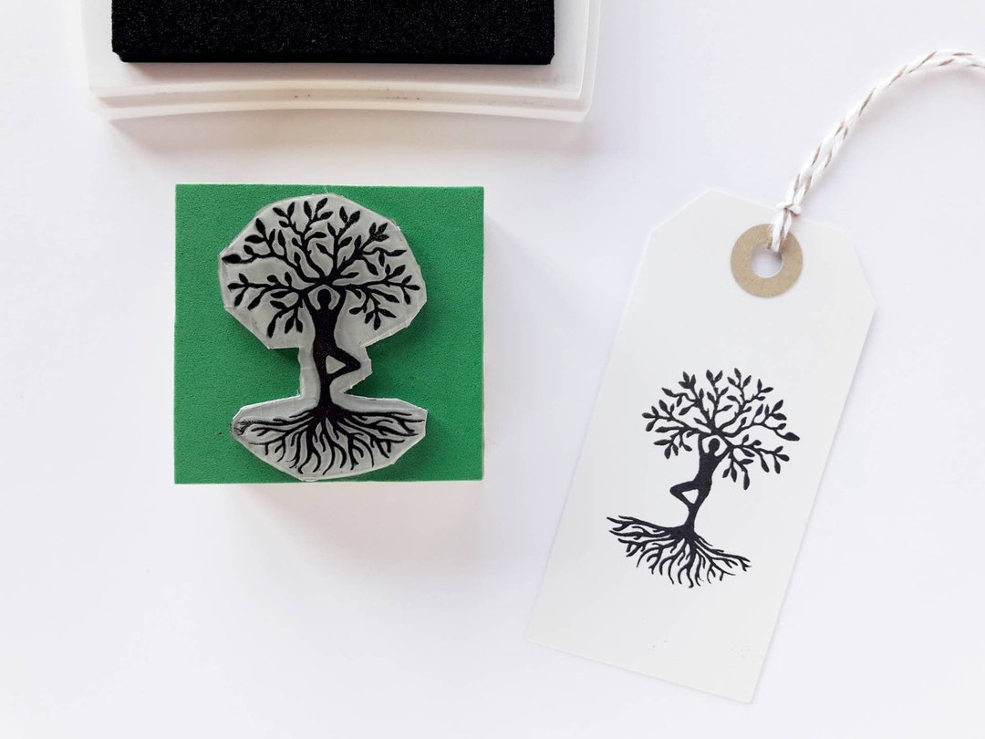 YOGA TREE Pose Rubber Stamp, Meditation Journaling, Asana Lover Gift ...