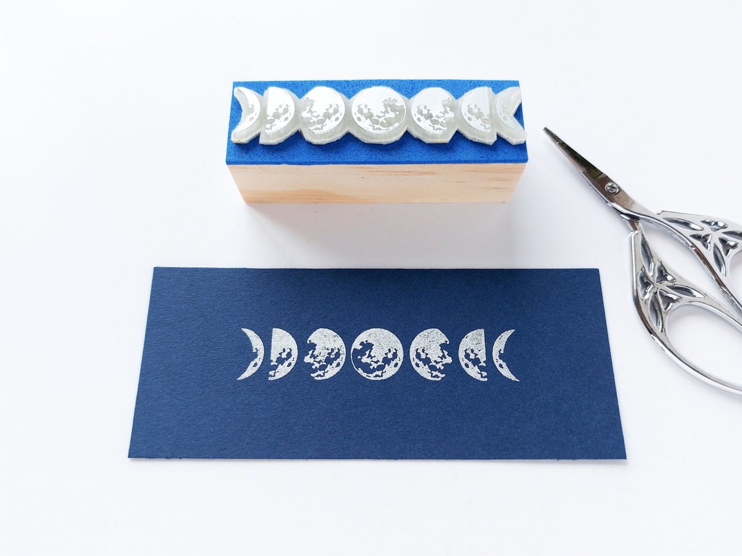 Lunar Phases Stamp, Moon Lover Rubber Stamp, Celestial Journaling ...