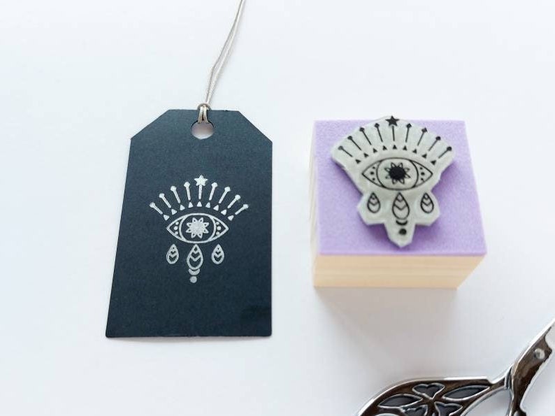 Magic Eye Stamp, Mystic Eye Rubber Stamp, Celestial Notebook, Evil Eye ...