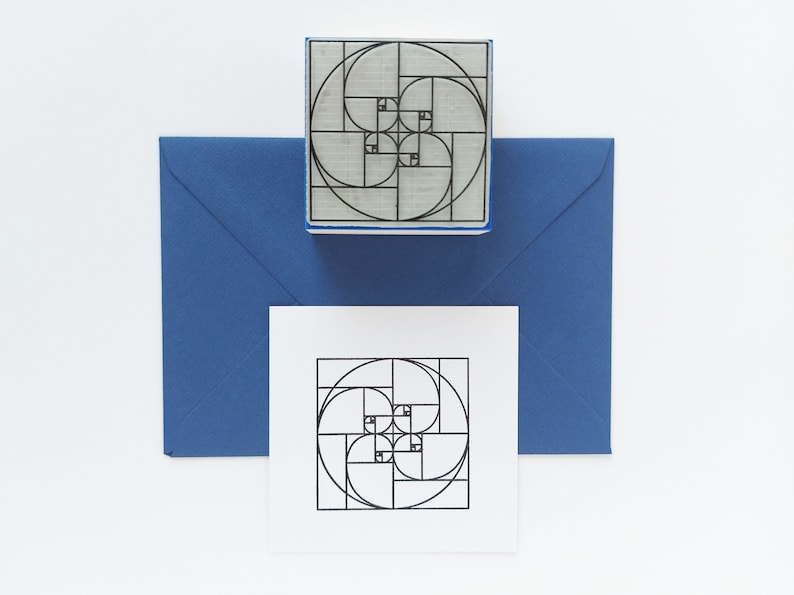 FIBONACCI CIRCLE Stamp, Fibonacci Numbers Sequence, Gift for Sacred ...