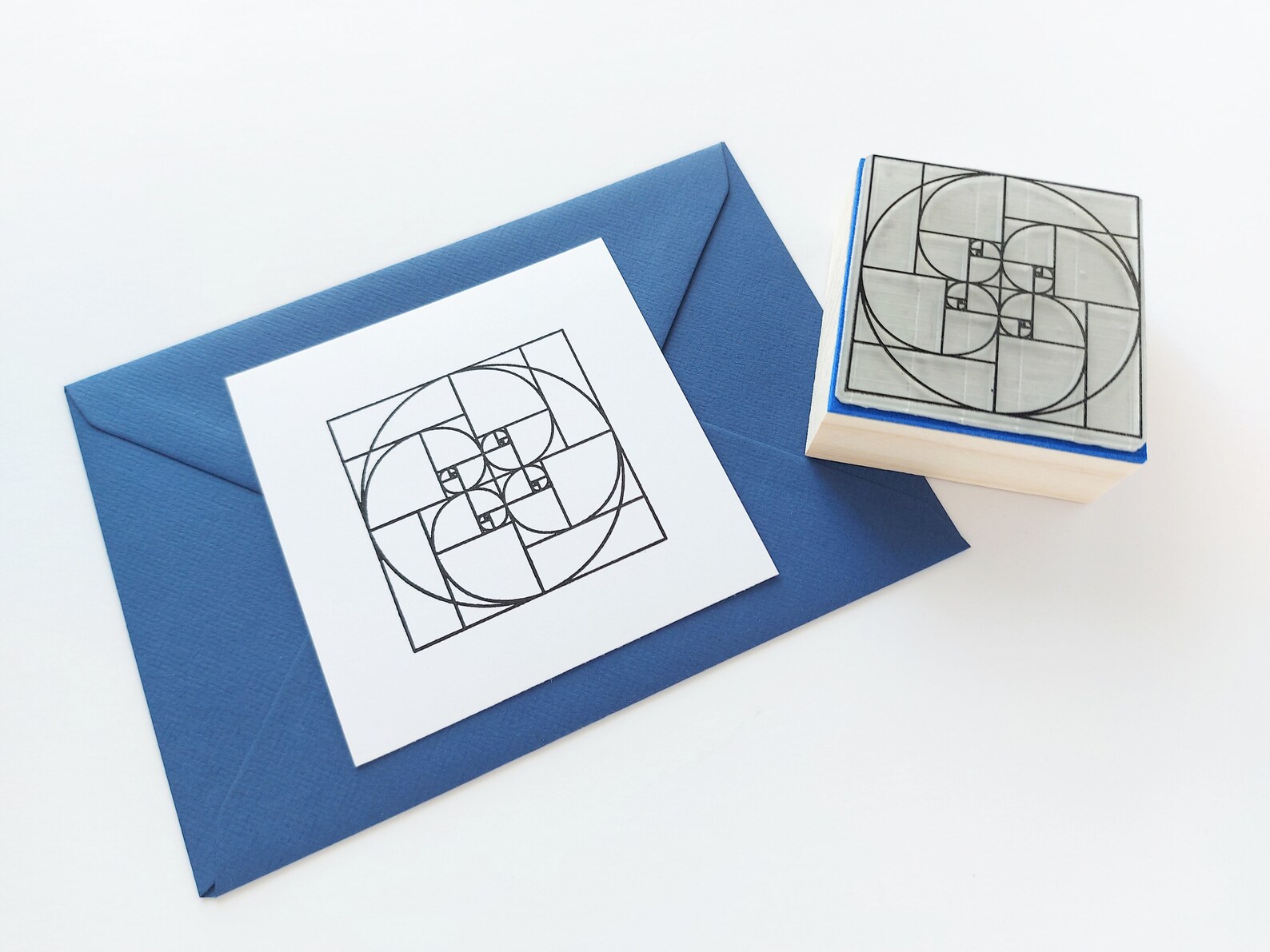 FIBONACCI CIRCLE Stamp, Fibonacci Numbers Sequence, Gift for Sacred ...