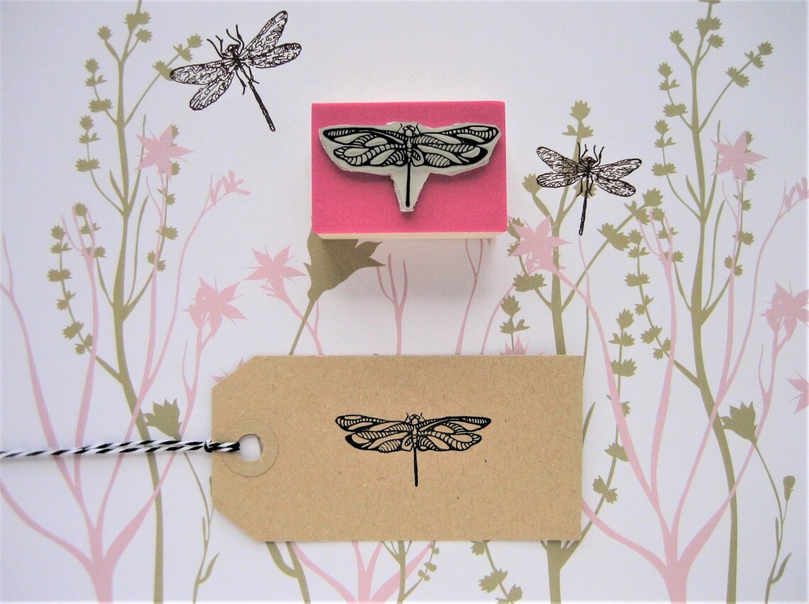 DRAGONFLY Stamp. Dragonfly Rubber Stamp. Insect Stamp. Wedding - Etsy