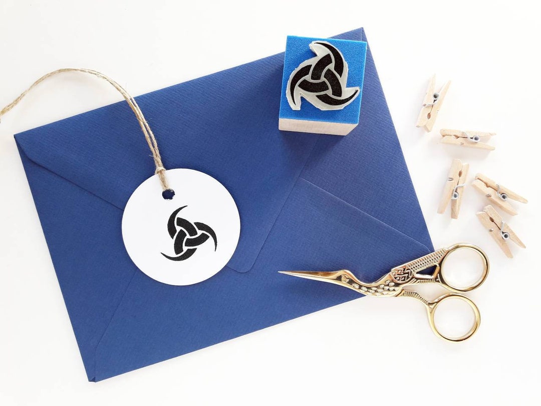 Odin's Horn Stamp. Triple Horn Stamp. Horned Triskele Stamp. Norse ...