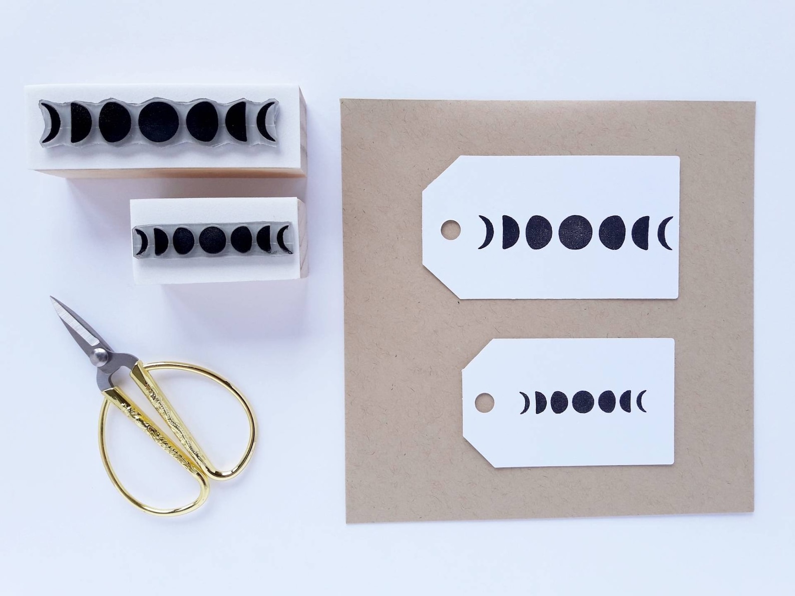 Moon Phases Stamps Moon Rubber Stamp Lunar Phases Stamp | Etsy