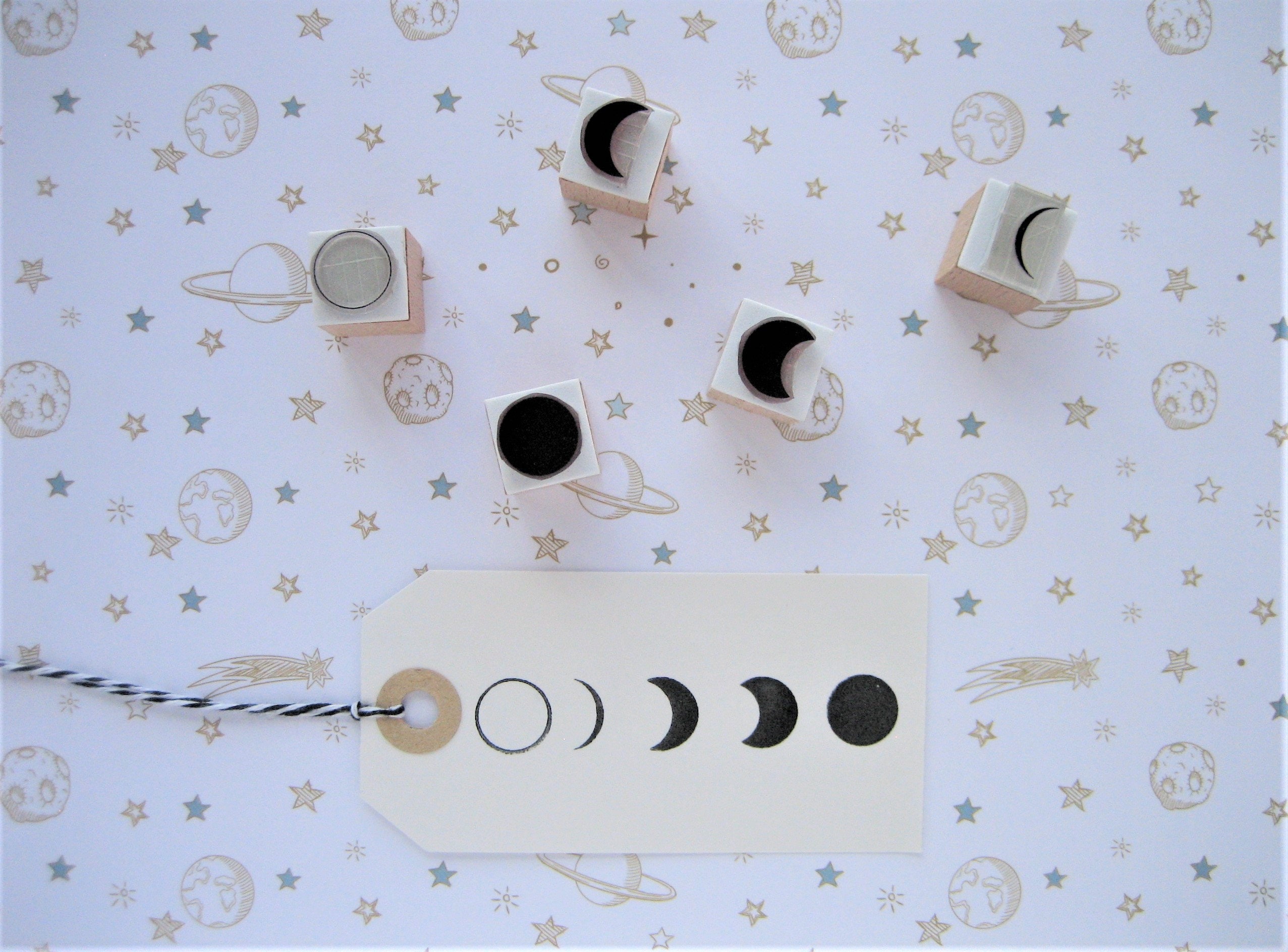 Moon Phases Stamps. Moon Stamps. Phases of the Moon Stamps. | Etsy