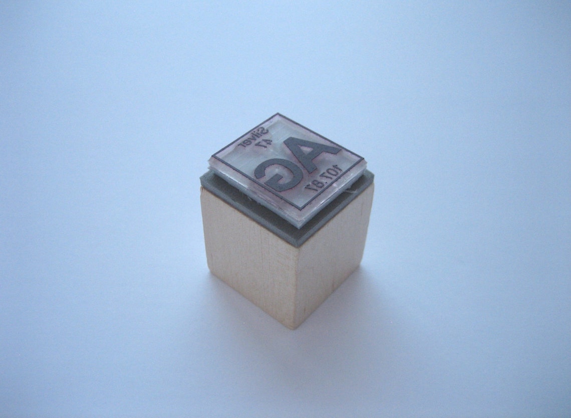 SILVER Rubber Stamp. Periodic Table Stamp. Jewelry Packaging. - Etsy
