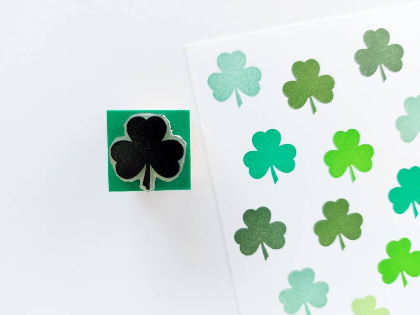 Shamrock Rubber Stamp, Mini Three Leaf Clover for Journaling, St ...