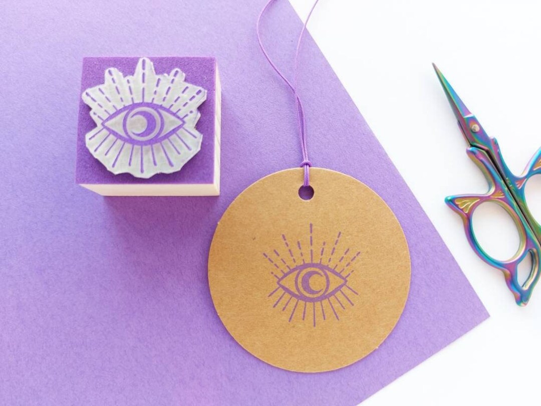 Cosmic Eye Watcher Stamp, Evil Eye Rubber Stamp, Mystic Eye Gift ...