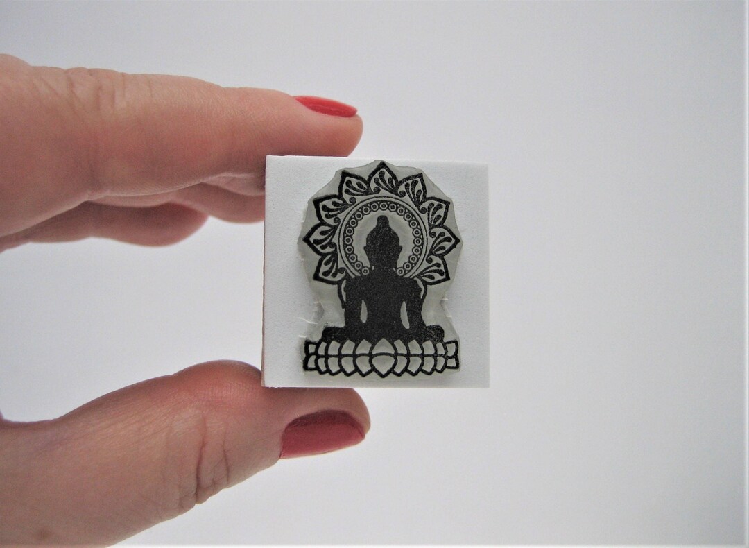 BUDDHA IN LOTUS Rubber Stamp, Meditation Journaling, Buddhist ...