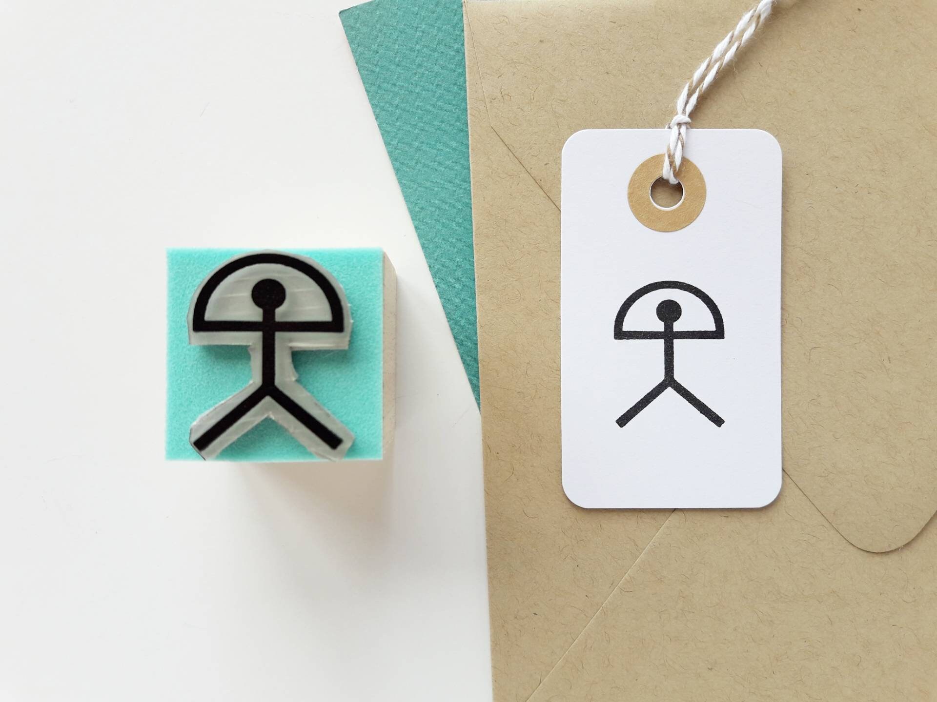 INDALO Stamp, Good Luck Symbol, Talisman Rubber Stamp, Rock Art Gift ...