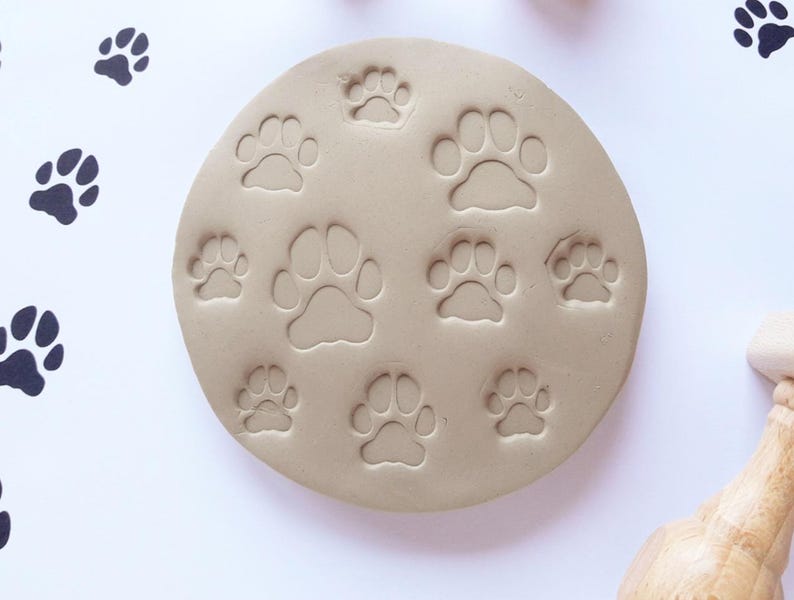 Pet Paw Print Rubber Stamp, Mini Dog Paw Stamp, Tiny Cute Cat, Large ...