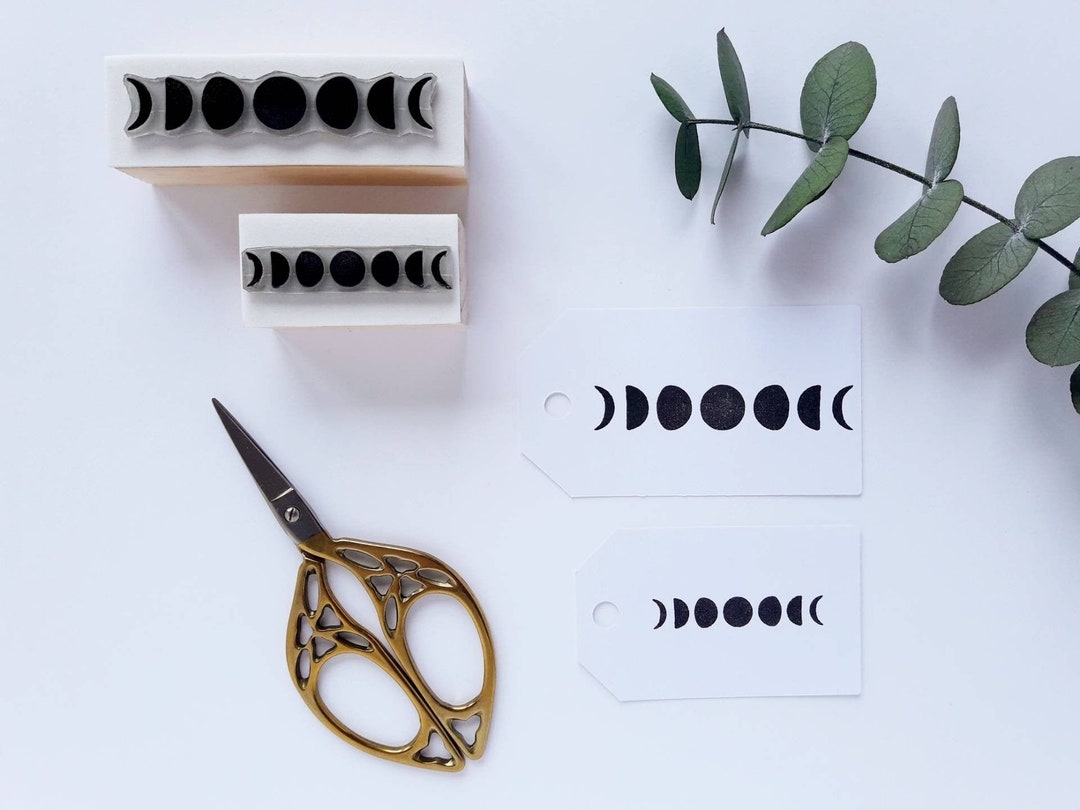 Moon Phases Stamps, Moon Rubber Stamp, Lunar Phases Stamp, Mystic ...