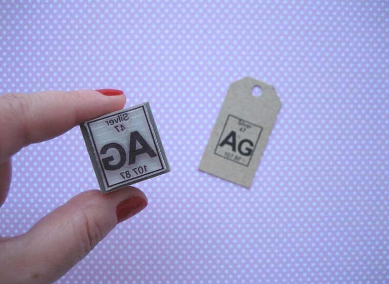 SILVER Rubber Stamp. Periodic Table Stamp. Jewelry Packaging. - Etsy