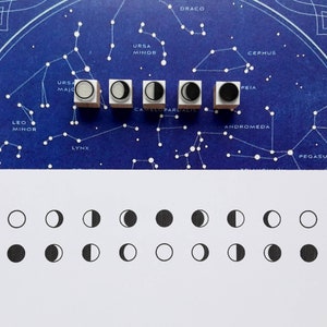 Moon Phases Stamps, Moon Rubber Stamp, Lunar Phases Stamp, Mystic ...