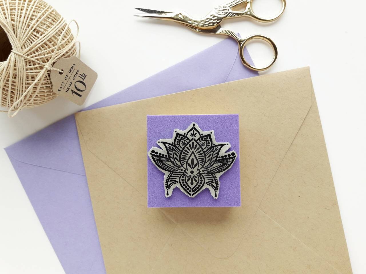 Lotus rubber stamp Version 4. Lotus Tattoo Stamp. Henna | Etsy